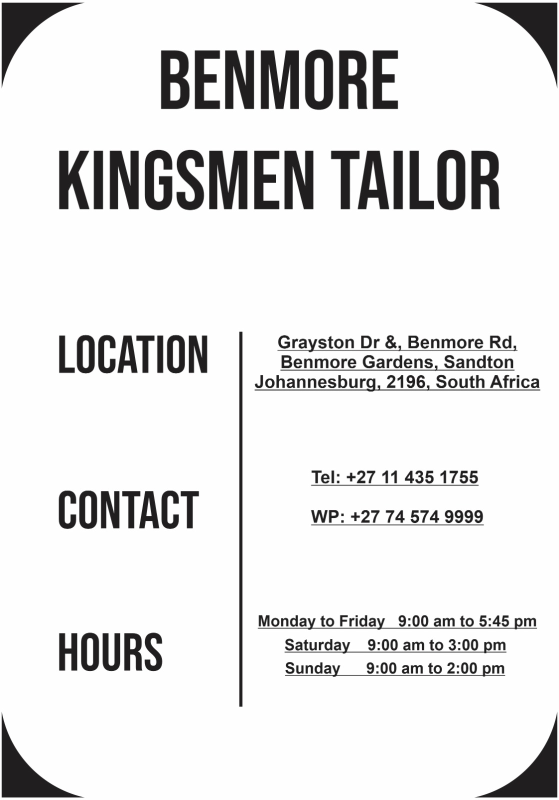 Benmore Centre Sandton – kingsmen tailorsa